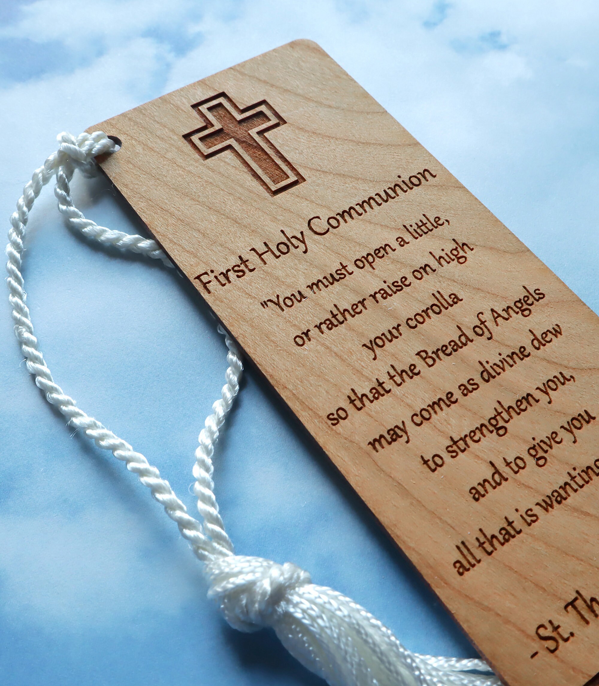 Laser Engraved Cherry Wood First Holy Communion Bookmark - Etsy
