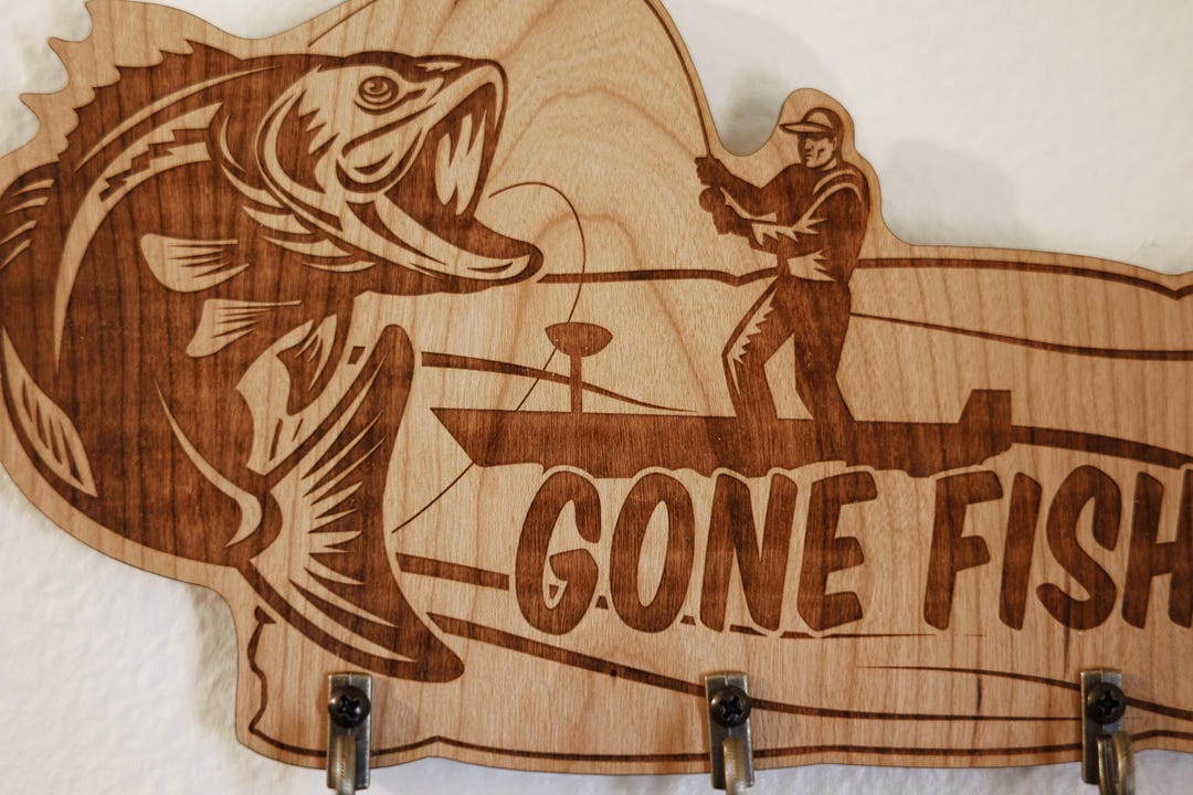 Key Rack, Bass Fish Key Rack, Fishing Enthusiast Gift, Hunting Lodge ...