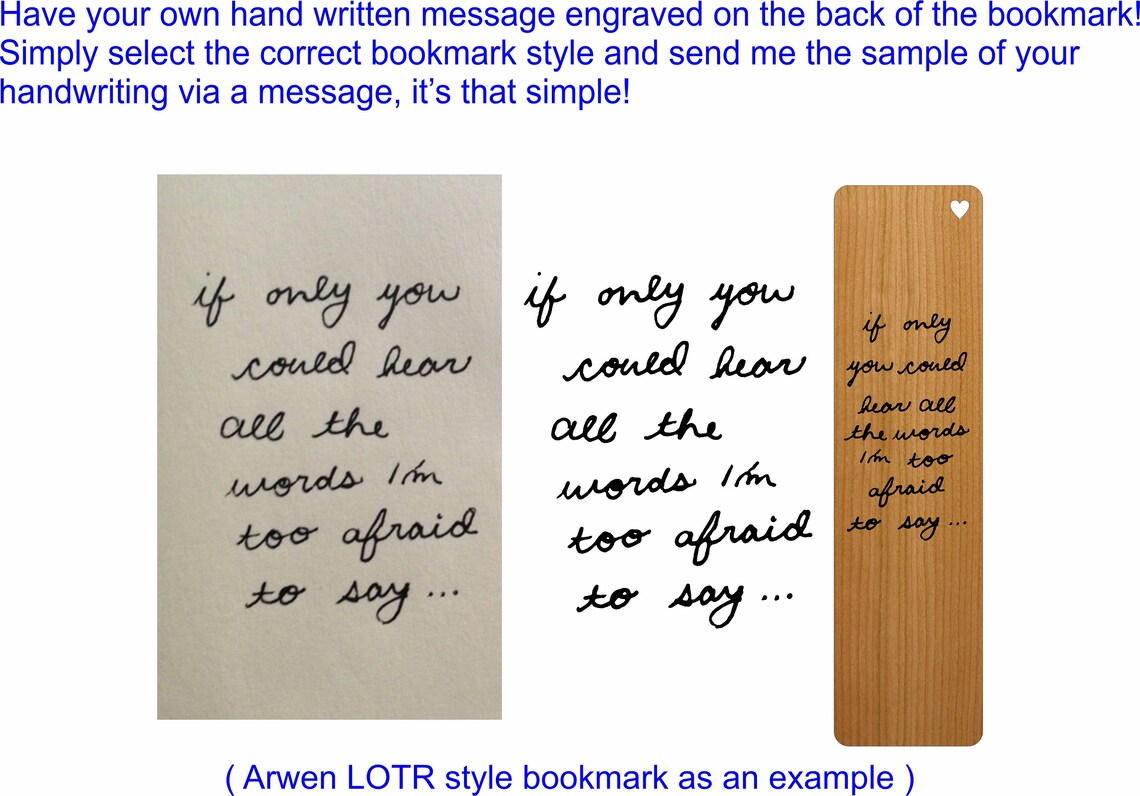 LOTR Style Bookmark Lord of the Rings Bookmark the - Etsy