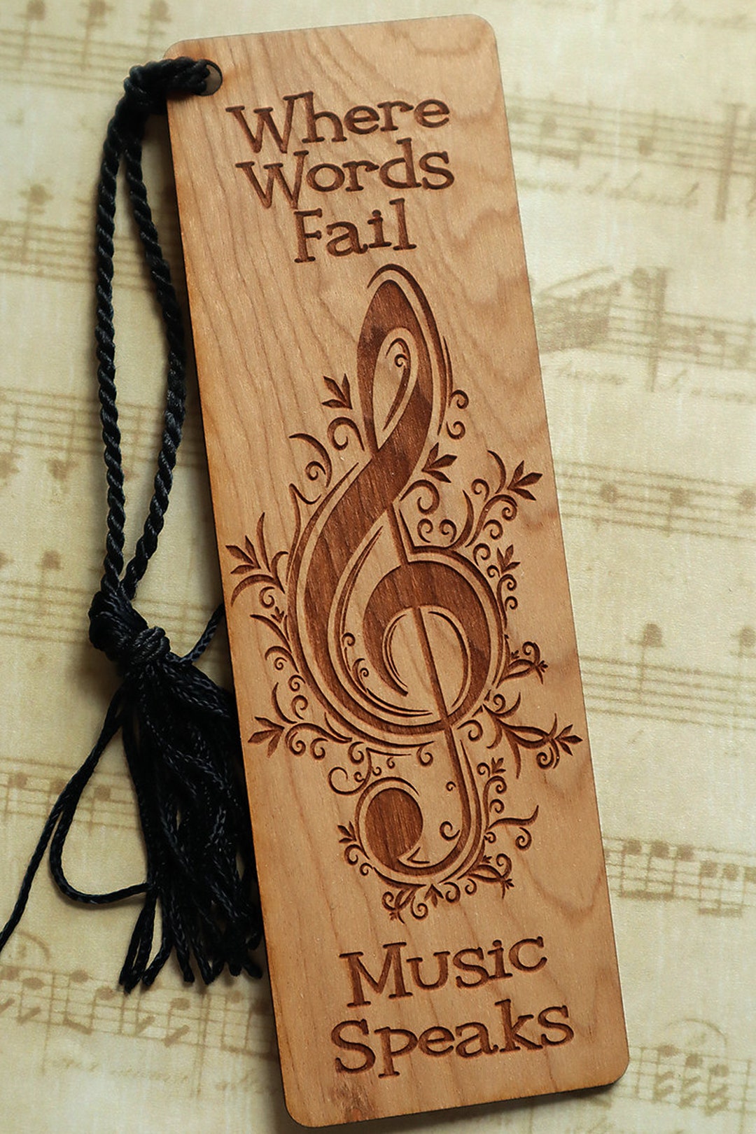 Music Bookmark, Treble Clef Bookmark, Personalized Music Style Bookmark ...