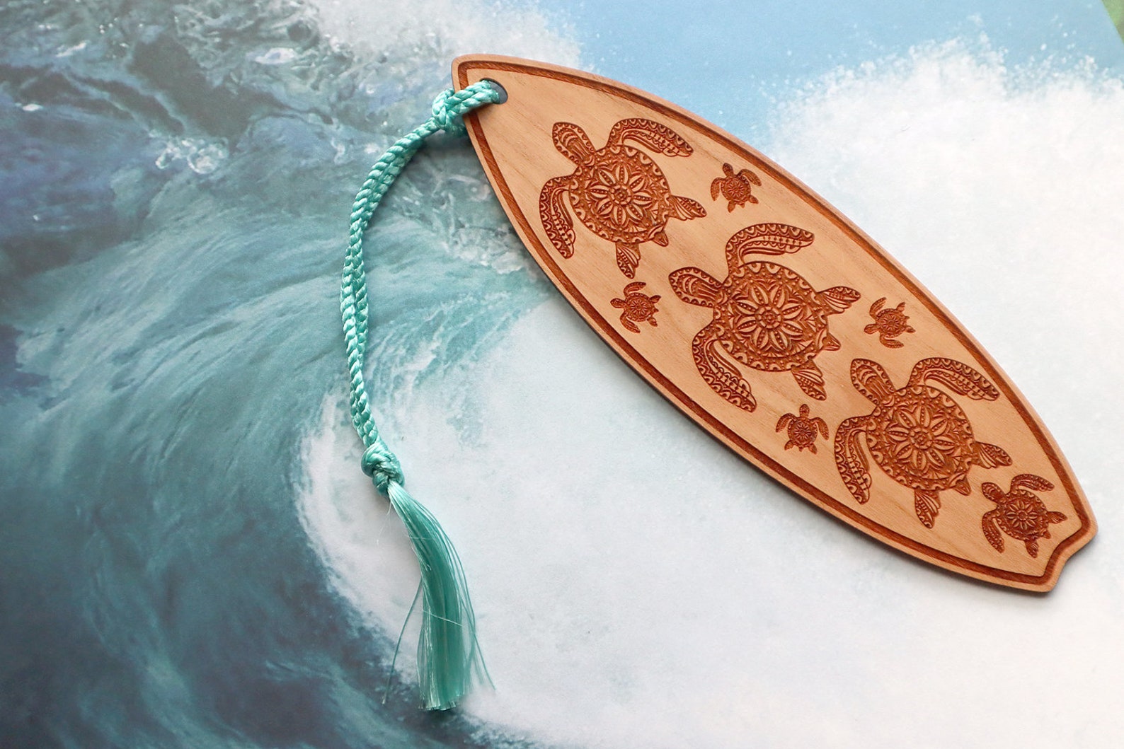 Sea Turtle Surfboard Bookmark Sea Turtle Bookmark Surfboard - Etsy