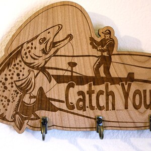 Key Rack, Trout Fish Key Rack, Fishing Enthusiast Gift, Hunting Lodge ...