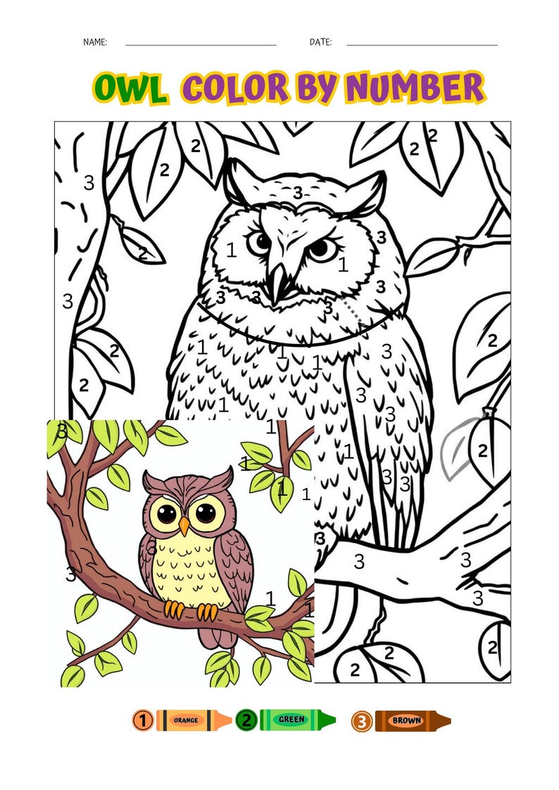 Animal Color by Number Kids Printable Easy Color by Number Code Pattern ...