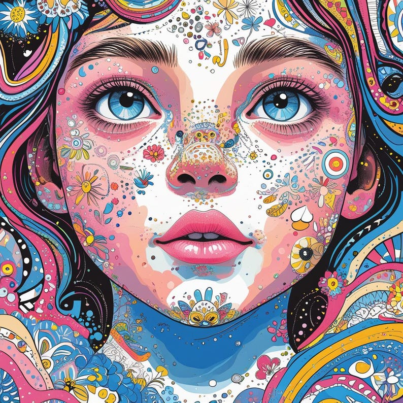 100 Abstract Art Coloring Pages Bundle | Adult Abstract Face Coloring ...