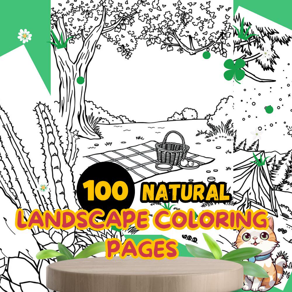 100 Natural Scenes Coloring Pages With Landscape Scenery Coloring Pages ...