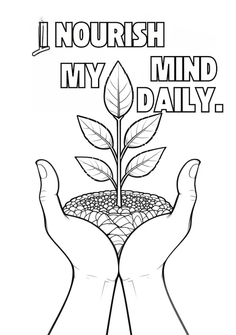 50 Mental Health Printable Coloring Pages, Mental Health Colouring Book ...