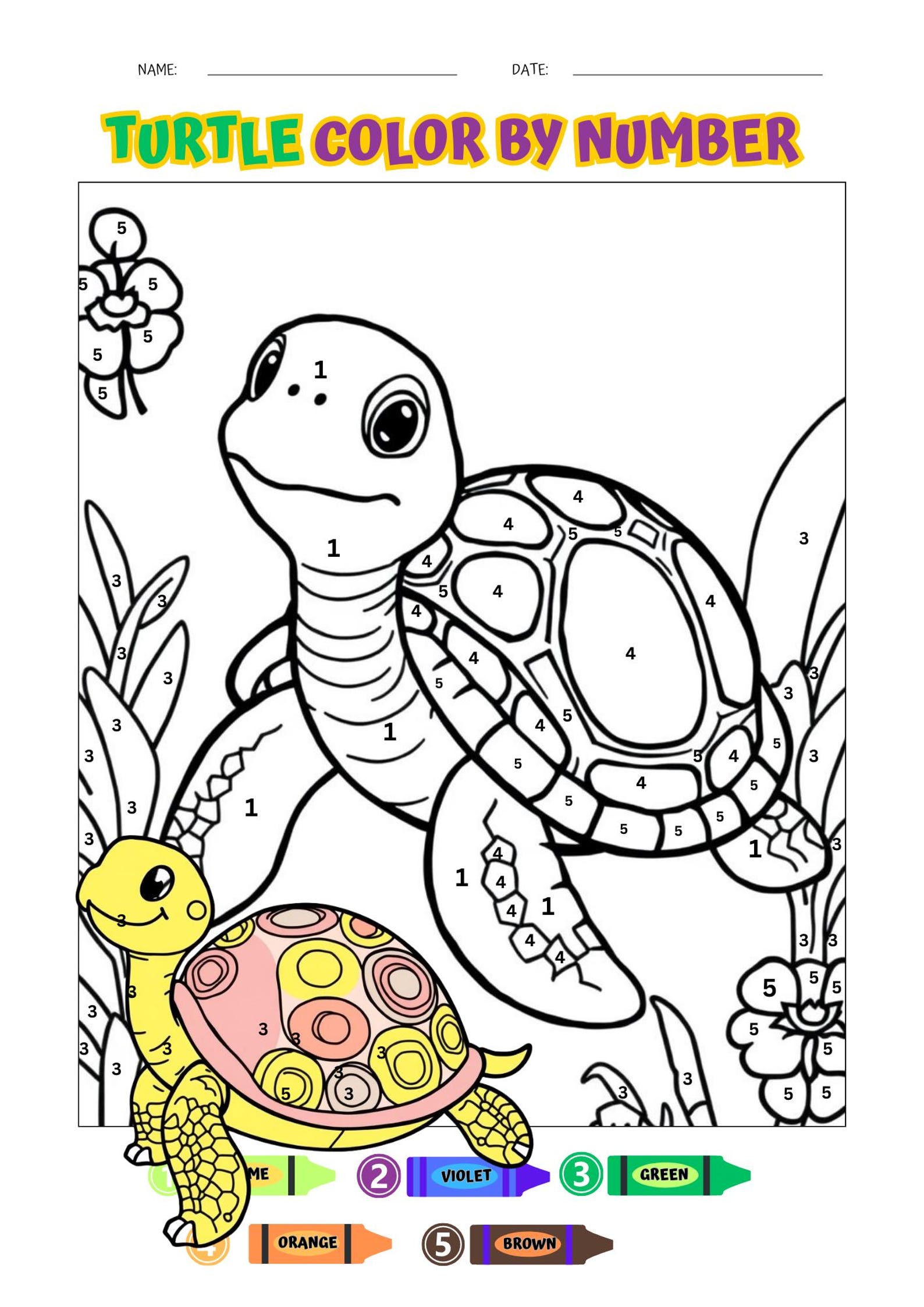 Animal Color by Number Kids Printable Easy Color by Number Code Pattern ...
