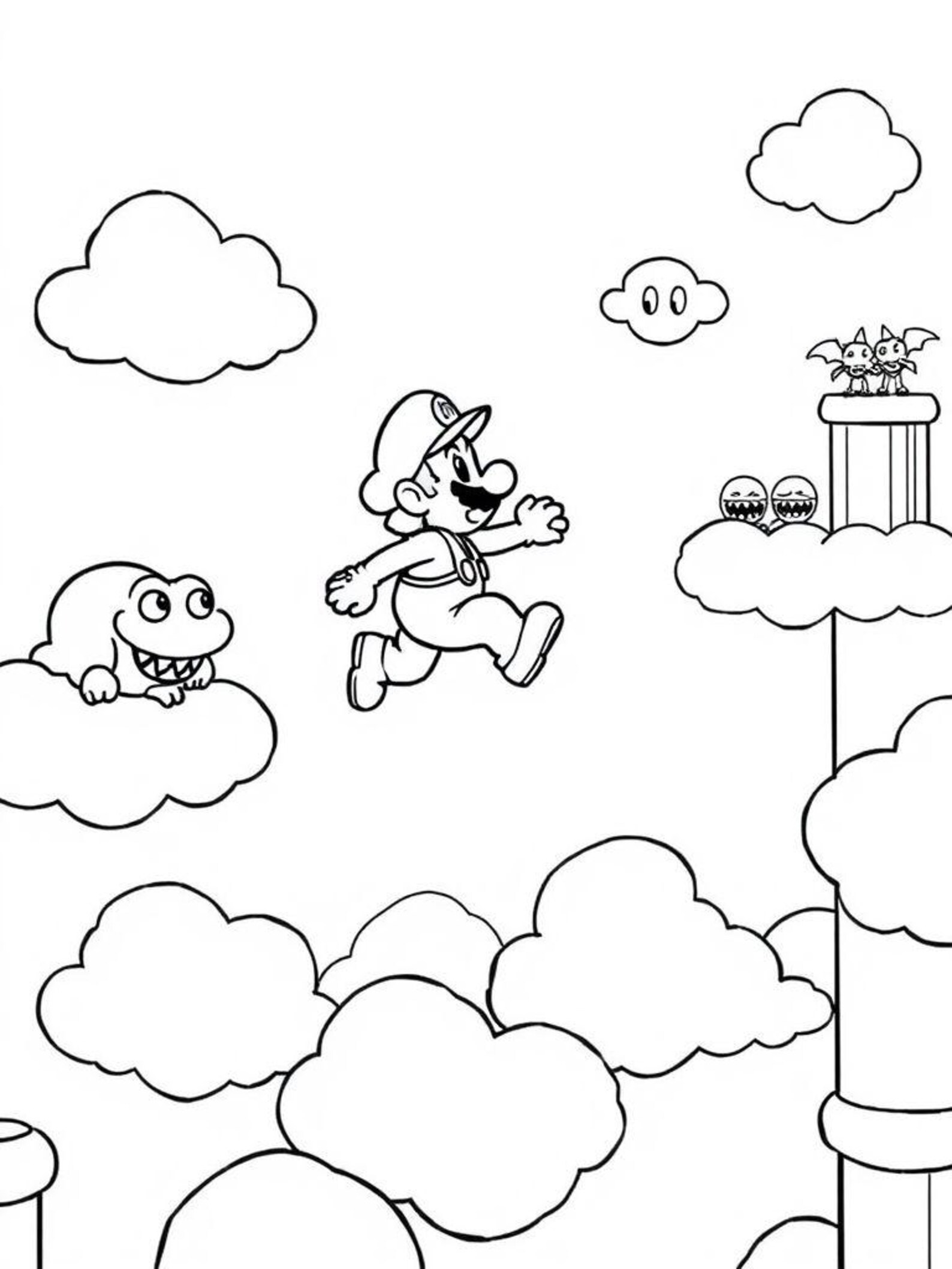 107 Super Mario Coloring Pages Supermario Birthday Gift Cartoon ...