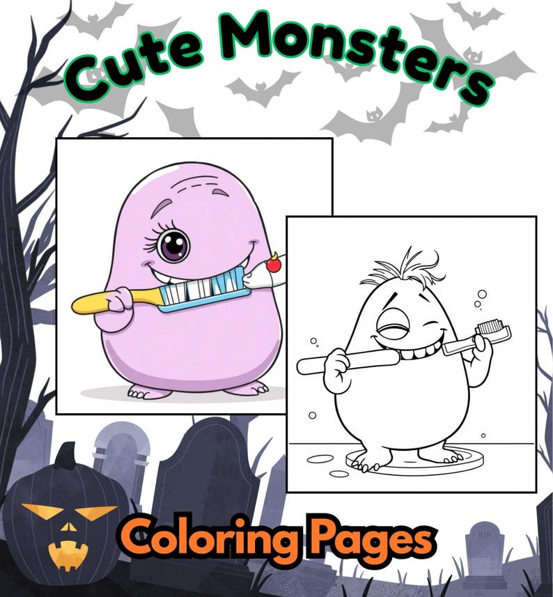 40 Weirdly Cute Monsters Coloring Pages, Funny Monster Coloring Book ...