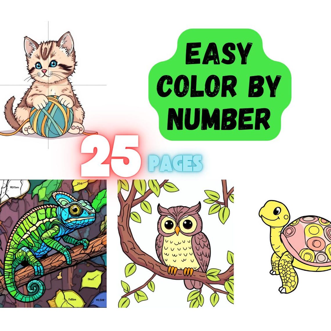 Animal Color by Number Kids Printable Easy Color by Number Code Pattern ...