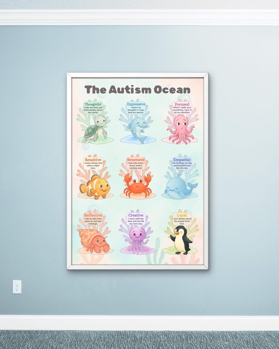 Autism Affirmation Poster for Kids | Ocean-themed Neurodiversity Wall ...