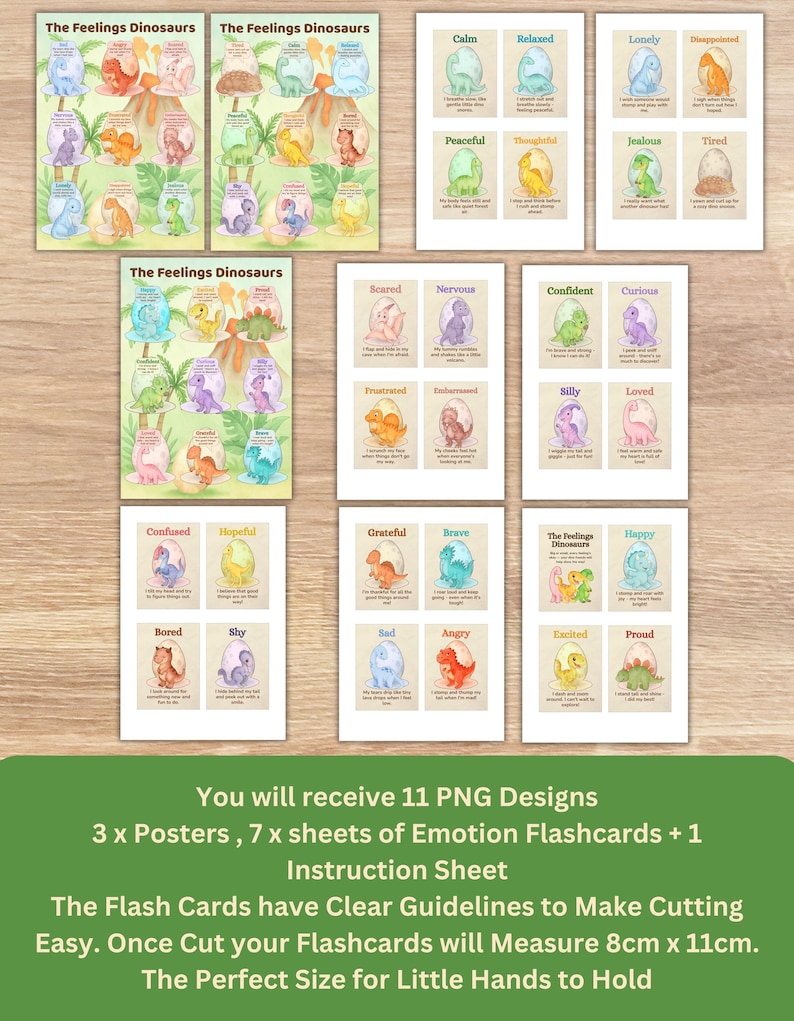 The Feelings Dinosaurs Bundle | Printable Emotion Cards & Posters for ...