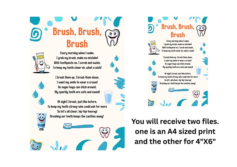 Fun Tooth Brushing Poem for Kids | Digital Download | Encouraging ...