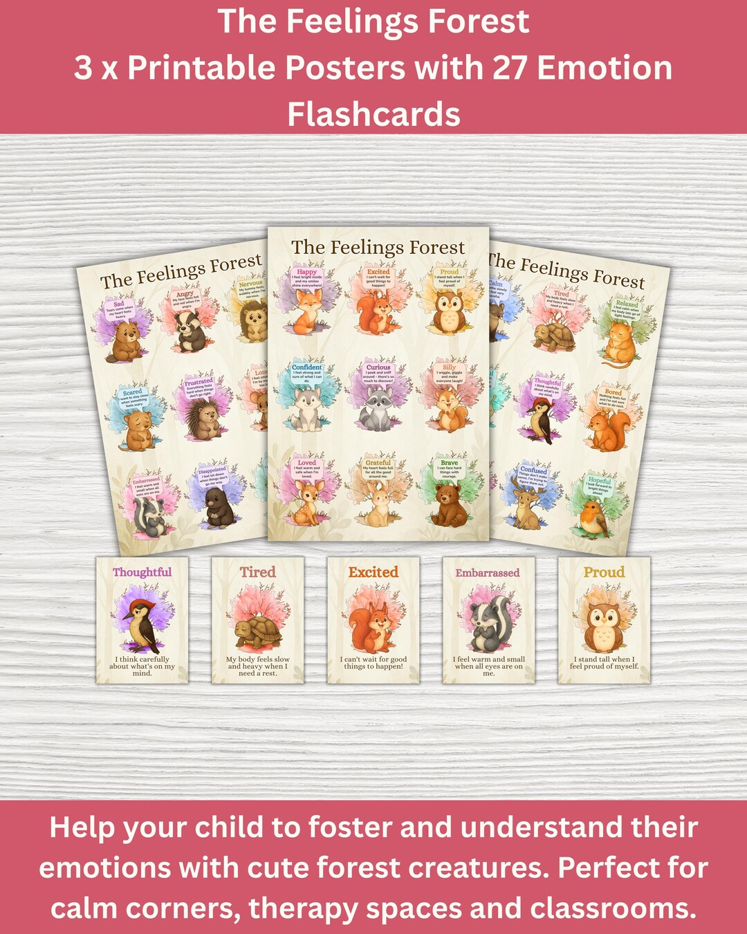 The Feelings Forest Bundle | Printable Emotions Flashcards + Posters ...