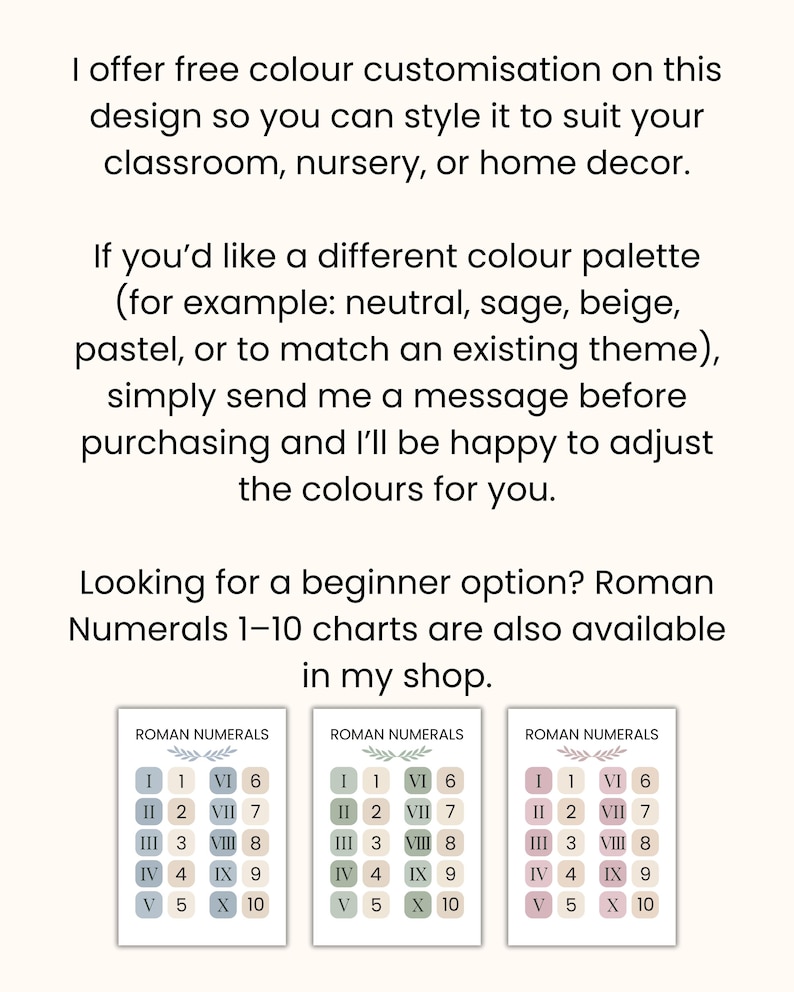 Roman Numerals 1–20 Printable Chart | Montessori Math Poster ...