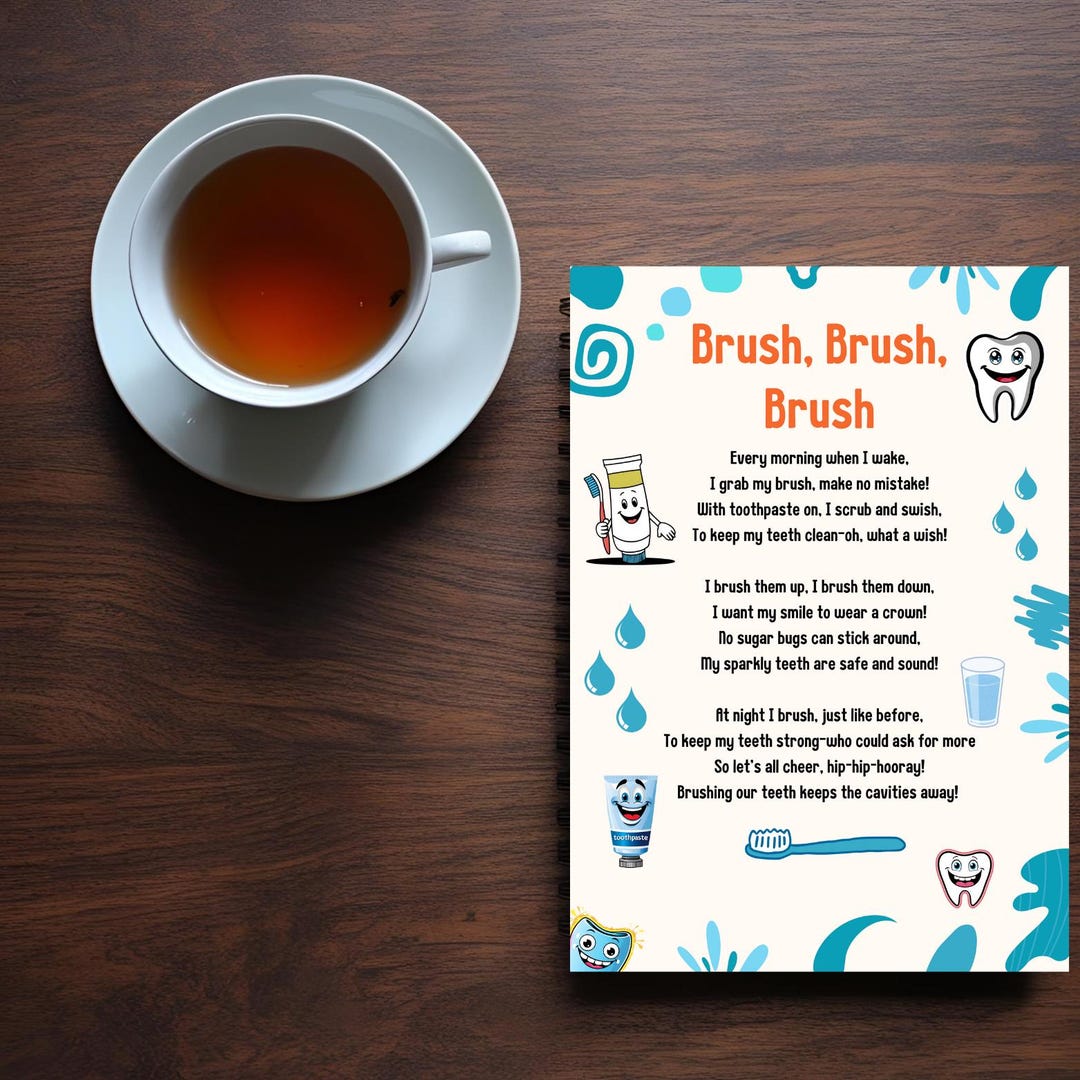 Fun Tooth Brushing Poem for Kids | Digital Download | Encouraging ...