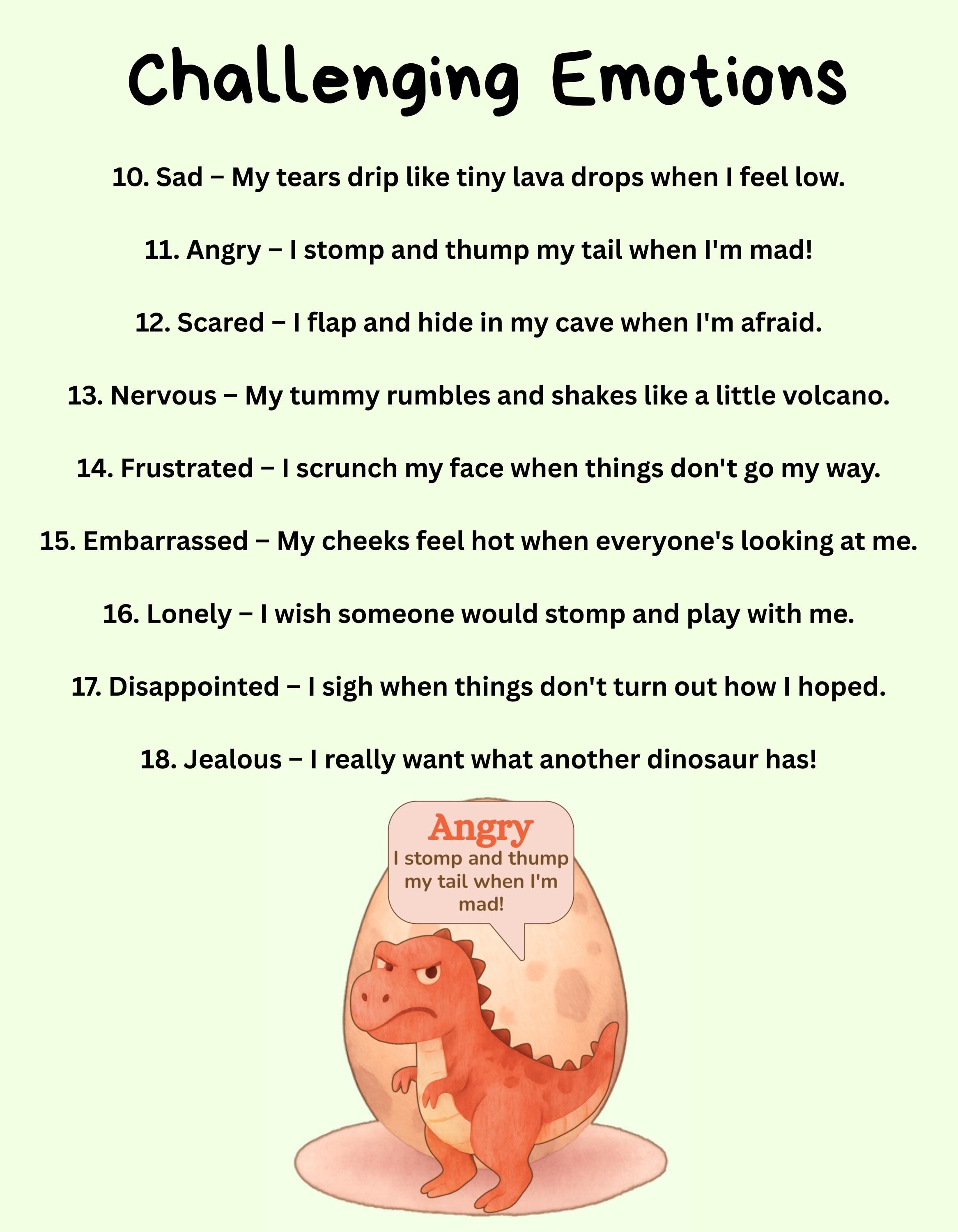 Feelings Dinosaurs Poster Bundle | 3 Printable A4 SEL Emotion Charts ...