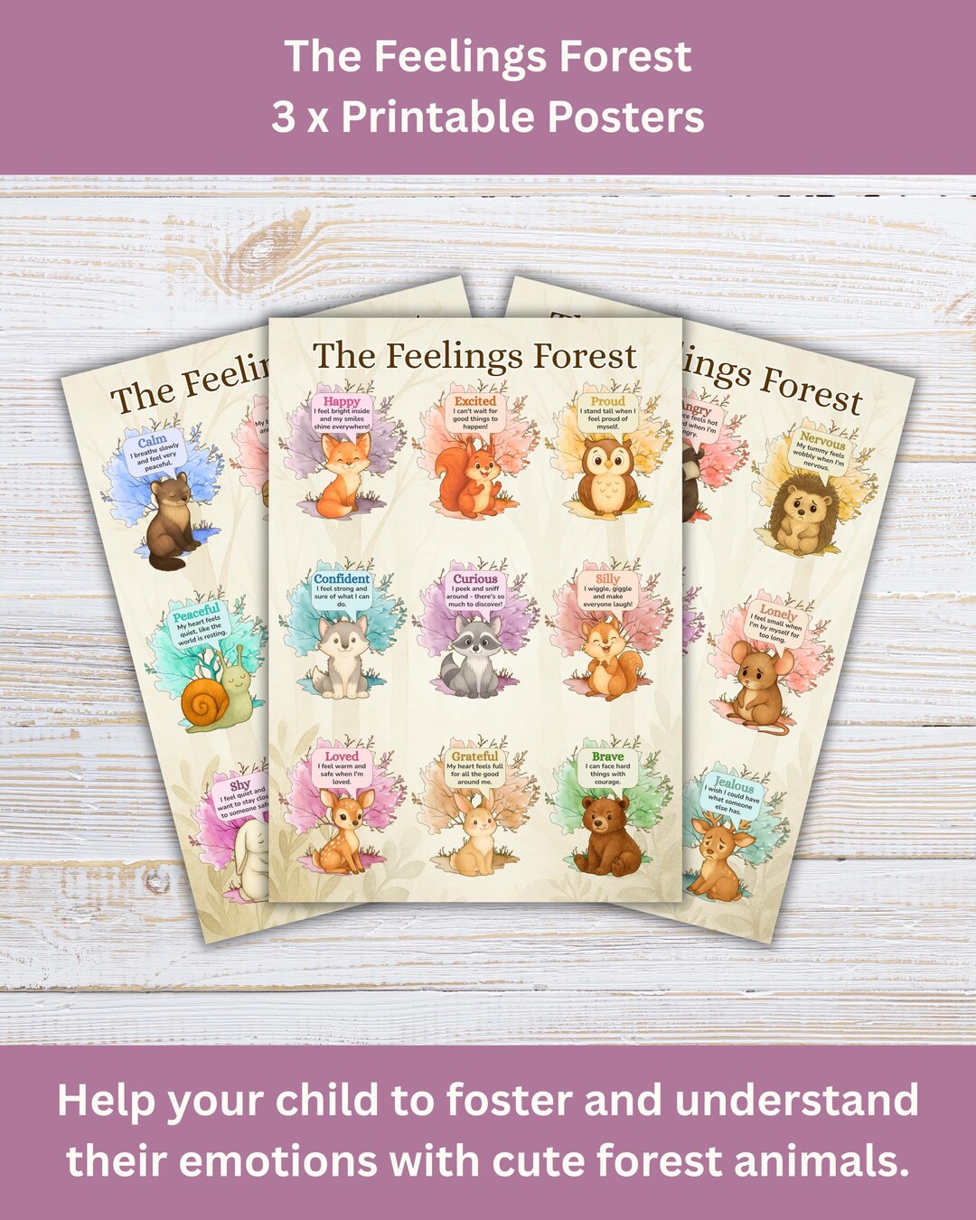 Feelings Forest SEL Posters for Kids | Emotional Regulation Classroom ...