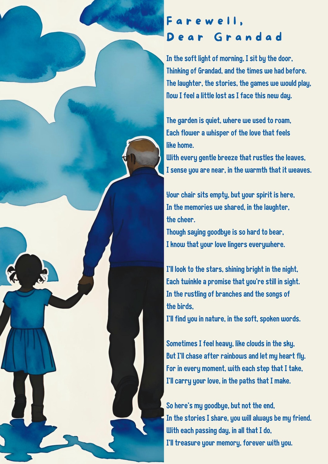 Comforting Goodbye Poem for Kids | Digital Download to Help Children ...