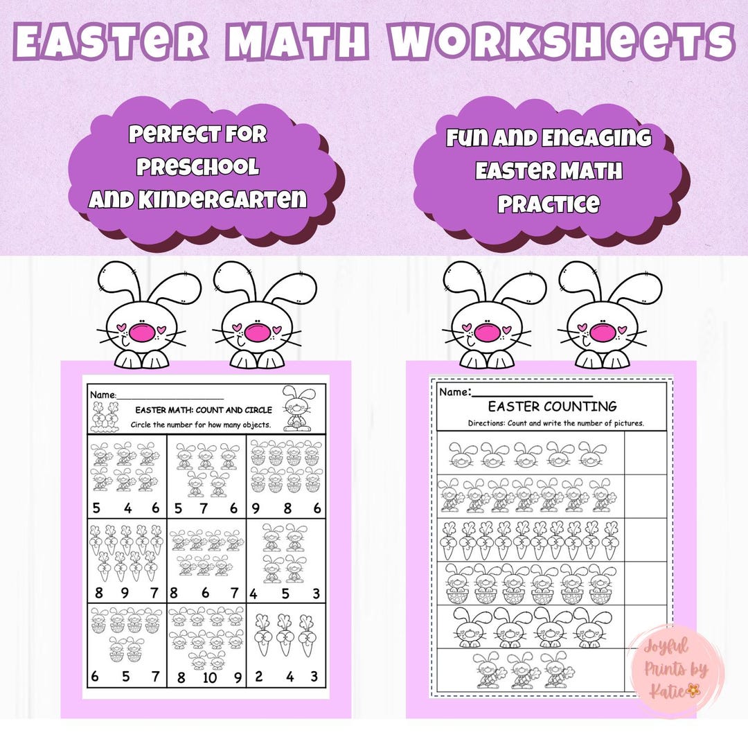 Easter Math Worksheets for Kindergarten and Pre- K | Count and Write ...