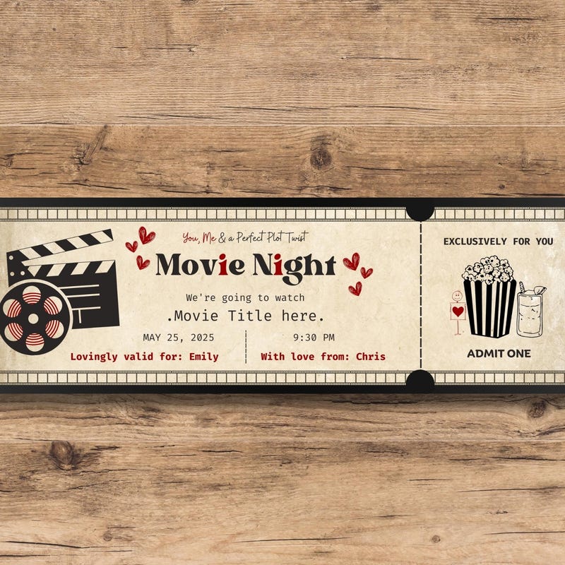 Movie Dates With Love - Etsy New Zealand