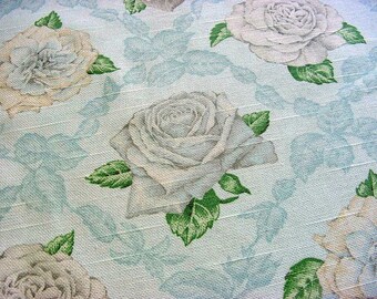 Rose Floral Decorator Fabric Romantic Dusty Pink Olive Sage