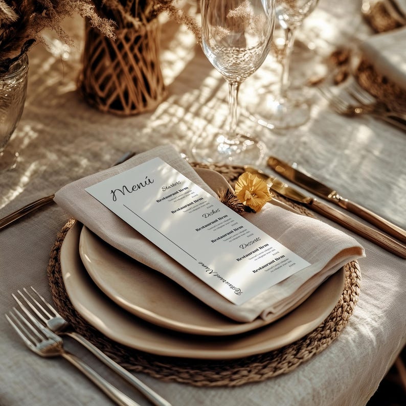 Minimalistic Menu, Restaurant Menu, Editable Menu, Minimal Menu, Simple ...