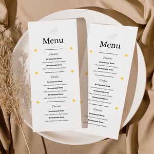 Simple Wedding Menu Canva Template, Modern Editable Menu, Elegant Menu ...