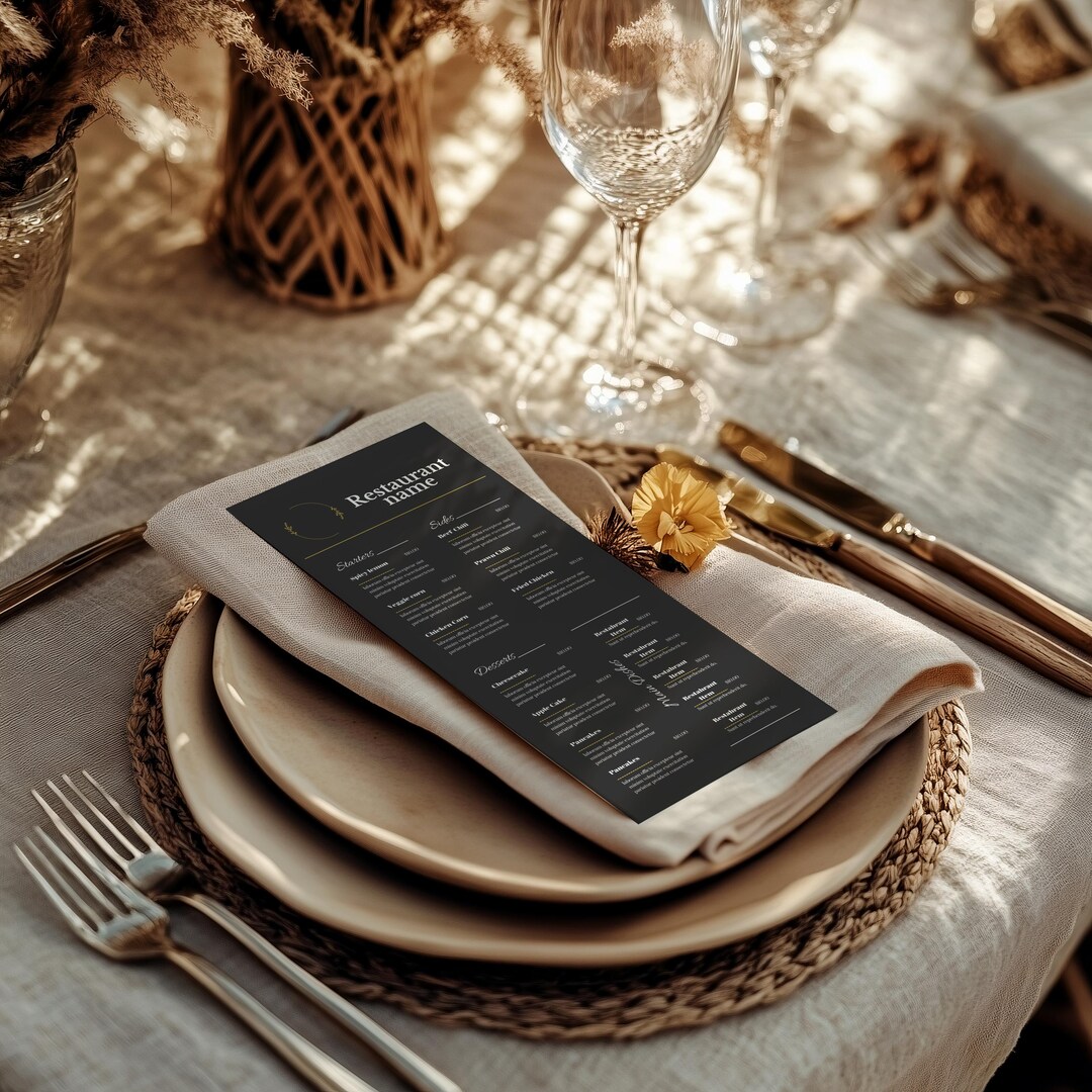 Restaurant Menu, Simple Wedding Menu Canva Template, Minimalistic Menu ...
