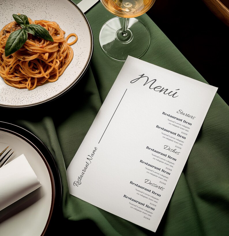 Minimalistic Menu, Restaurant Menu, Editable Menu, Minimal Menu, Simple ...