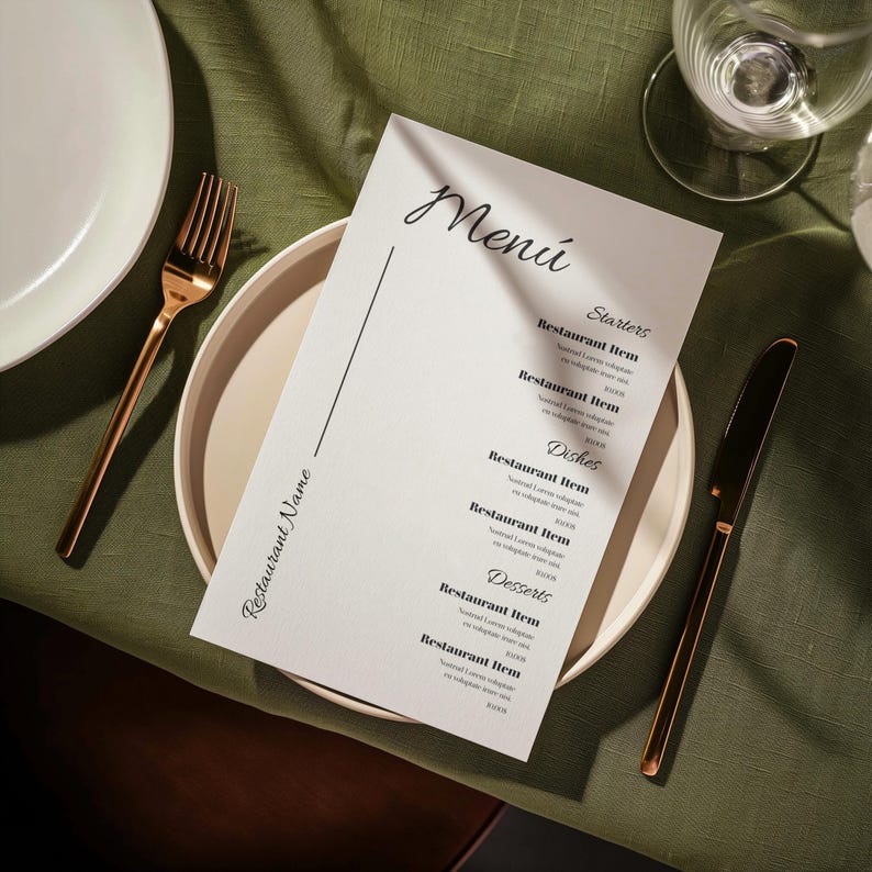 Minimalistic Menu, Restaurant Menu, Editable Menu, Minimal Menu, Simple ...