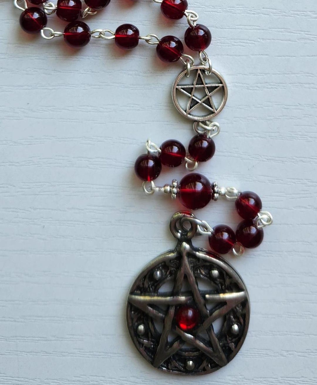 Blood Red Pagan Rosary Prayer Bead Necklace - Etsy