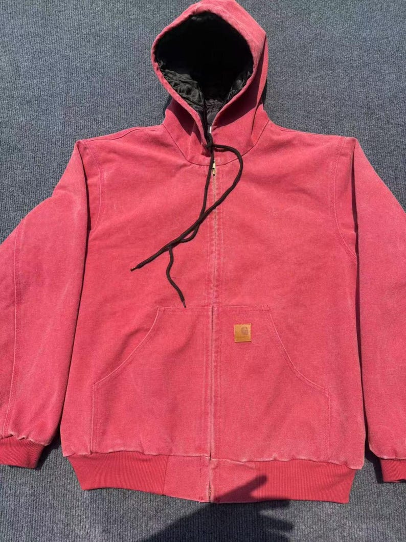 Carhartt J130 Vintage Canvas Hoodie: Heavy-duty Workwear Essential Red ...