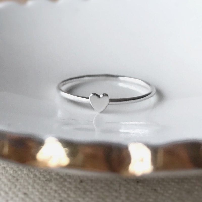 Dainty Heart Ring - Etsy