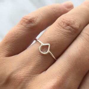 Silver Drop Ring - Sterling Silver Teardrop Ring - 925 Silver Dainty ...