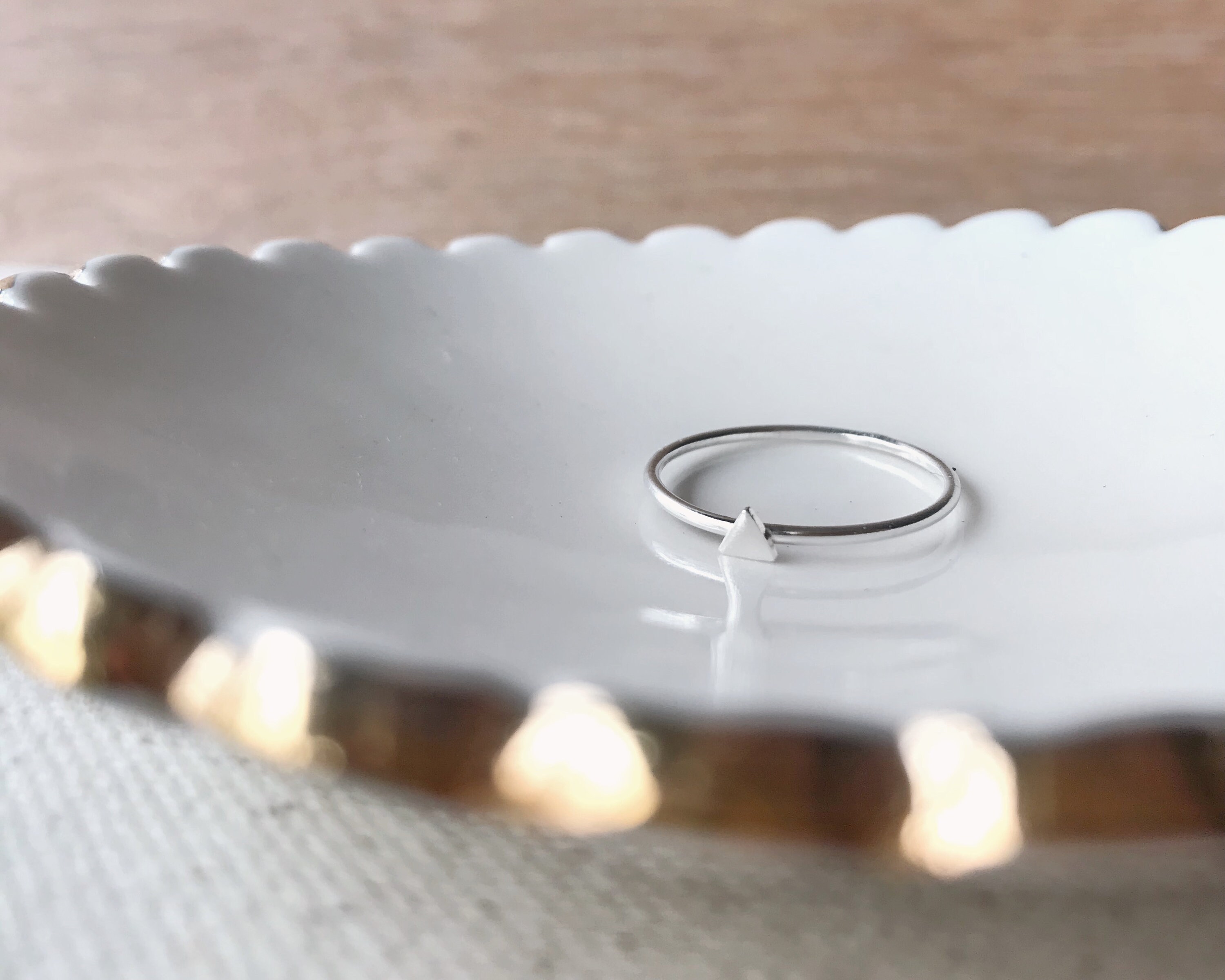 Tiny Triangle Ring Sterling Silver Triangle Ring Stacking - Etsy