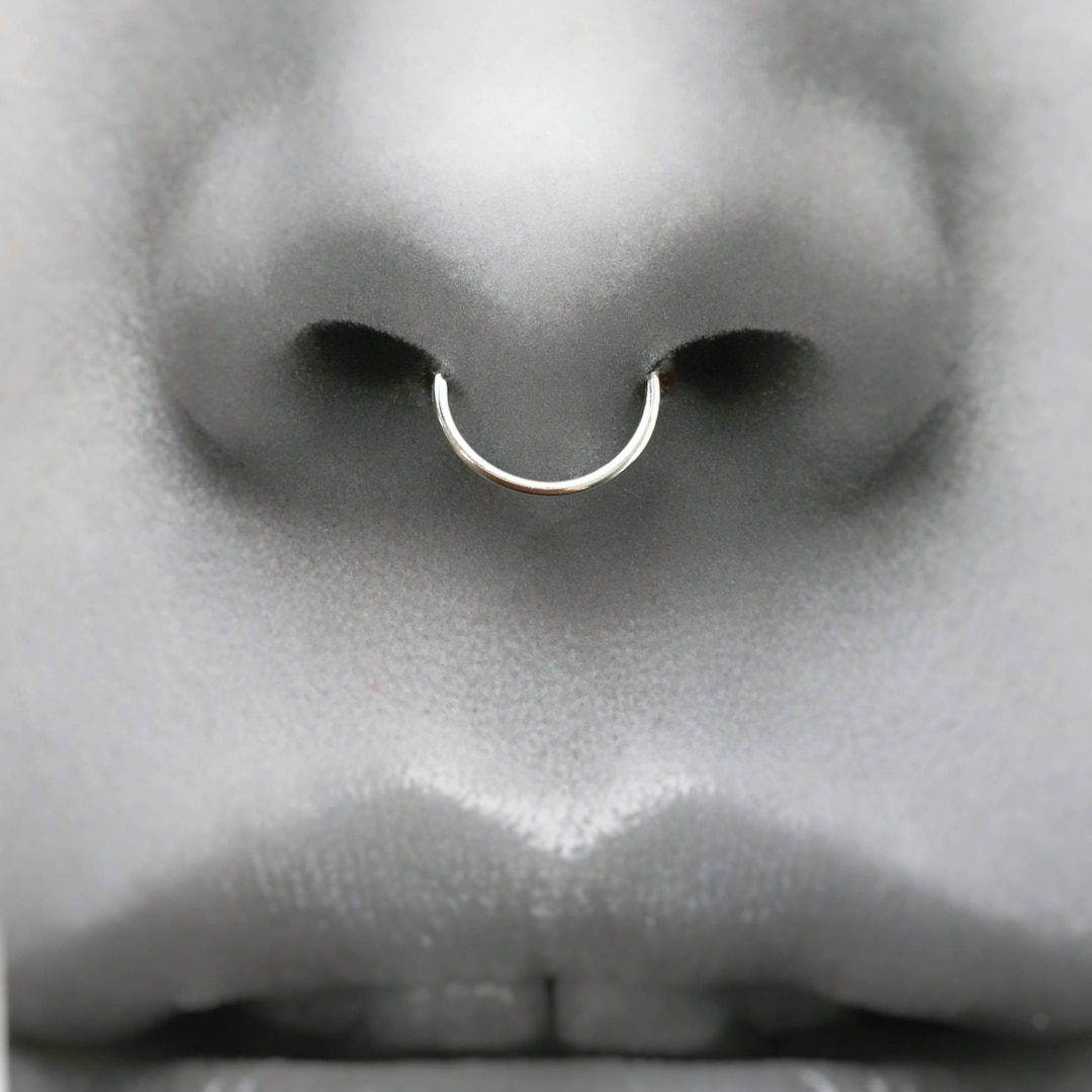 Fake Septum, Sterling Silver Septum, Removable Septum, Silver Fake ...