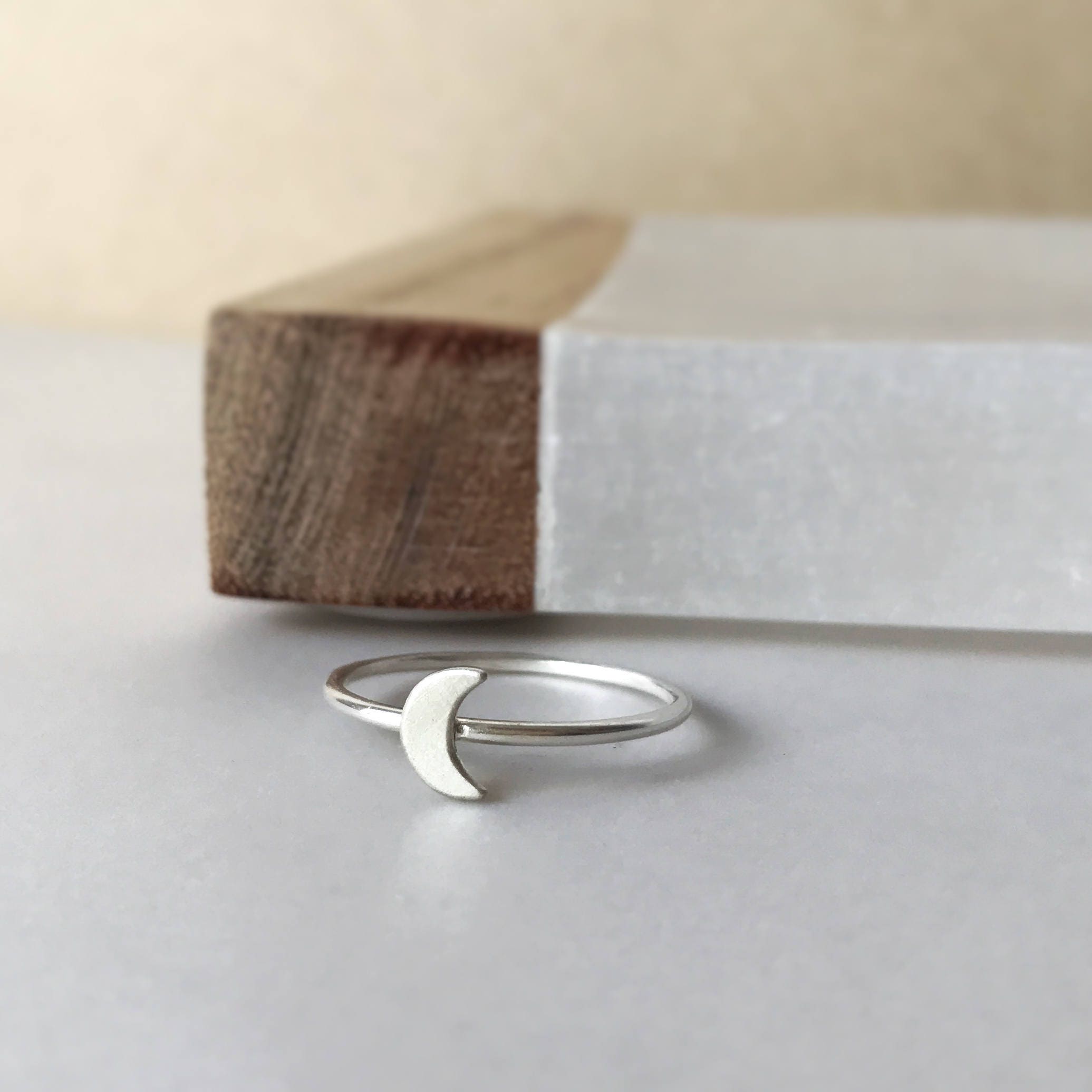 Moon Ring, Small Sterling Silver Moon Ring, Silver Ring, Silver 925 ...