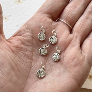 Full Moon Charm Pendant, Sterling Silver Moon Face Necklace, Tiny ...