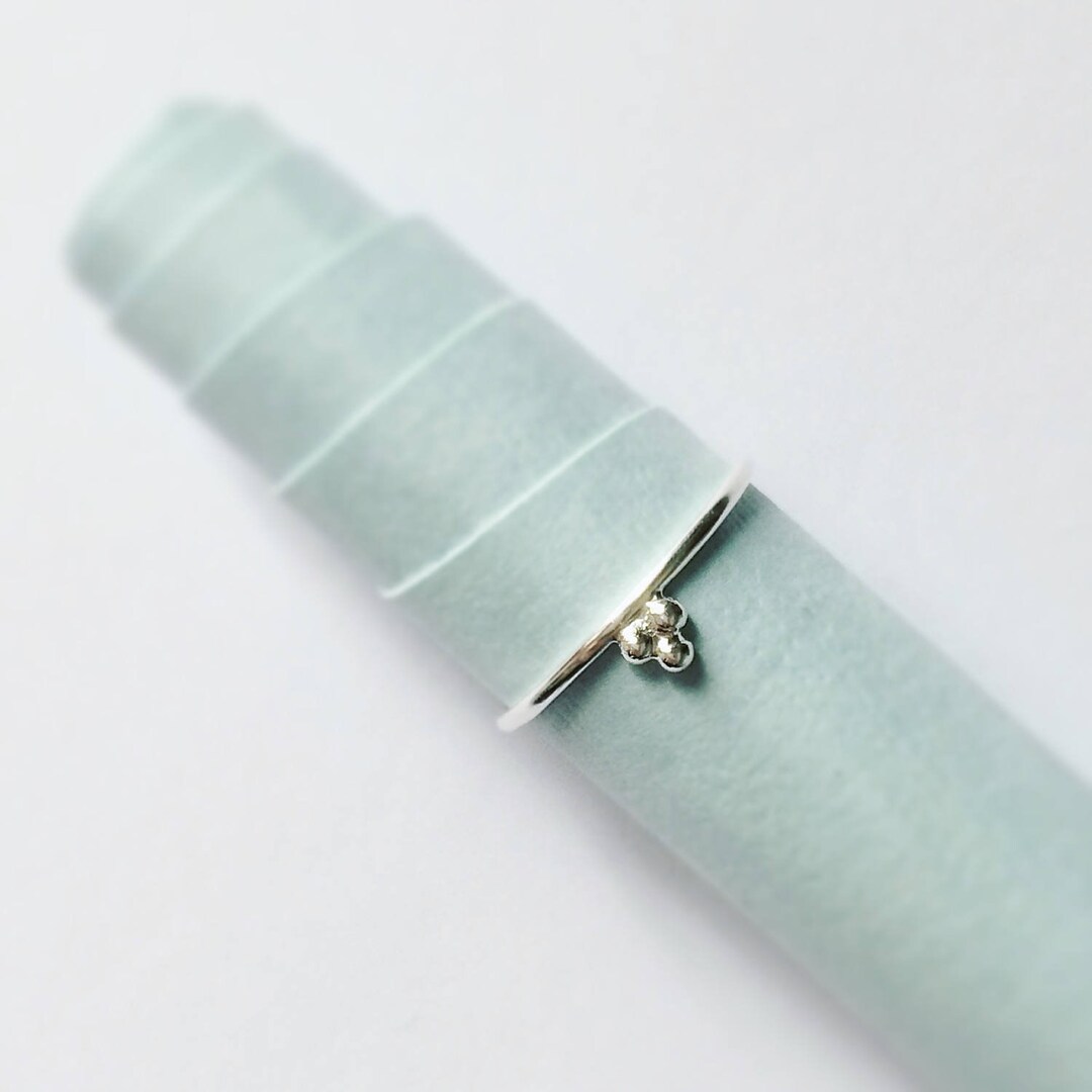 Off Centered Dots Ring, Minimalist Sterling Silver Tiny Dots Ring ...