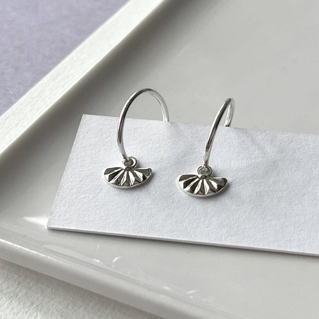 Sunset Hoop Earrings, Sterling Silver Endless Sleeper Hoops, Removable ...