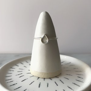 Silver Drop Ring - Sterling Silver Teardrop Ring - 925 Silver Dainty ...