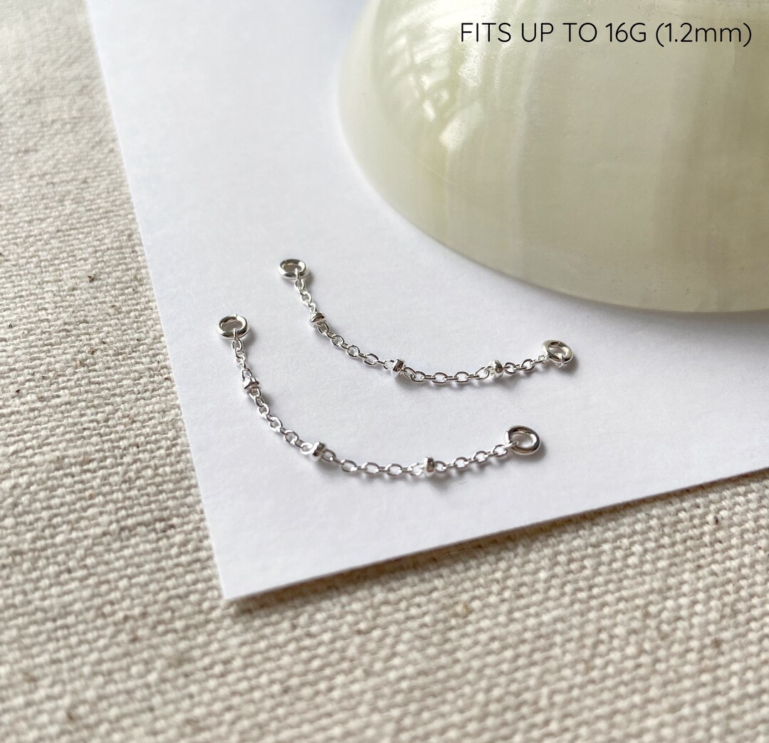 Satellite Silver Ear Chain, Attachment Chain Sterling Silver ...