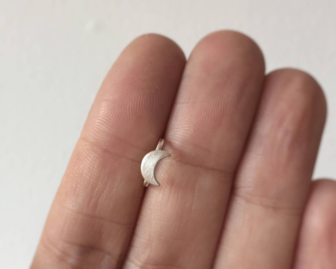 Moon Piercing, Sterling Silver Piercing With Moon, Cartilage Earring ...