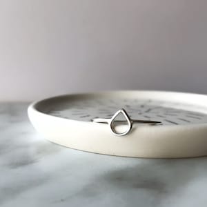Silver Drop Ring - Sterling Silver Teardrop Ring - 925 Silver Dainty ...