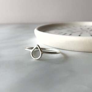 Silver Drop Ring - Sterling Silver Teardrop Ring - 925 Silver Dainty ...
