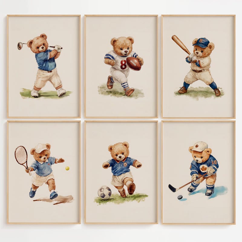 Bear Sport Clipart - Etsy