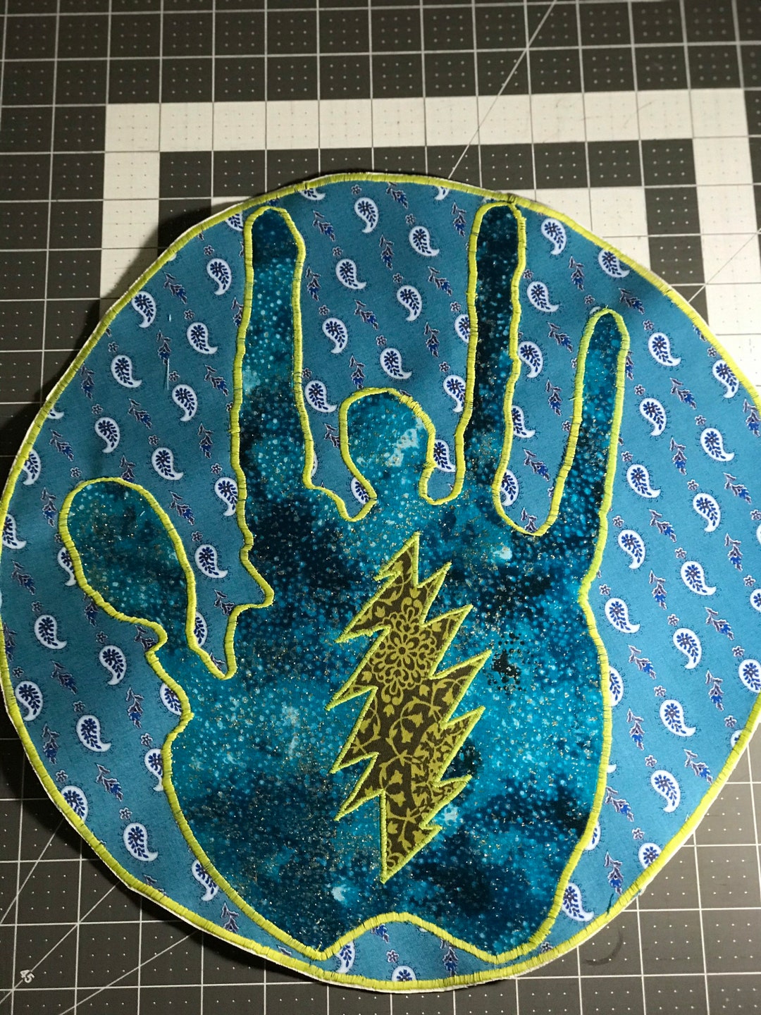 Grateful Dead Jerry Hand Extra Large Handmade Patch - Etsy