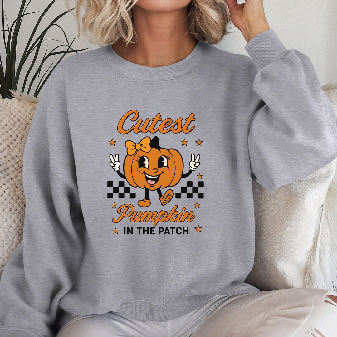 Cute Fall Halloween Pumpkin Women's Sweatshirt, Pumpkin Spice Crewneck ...