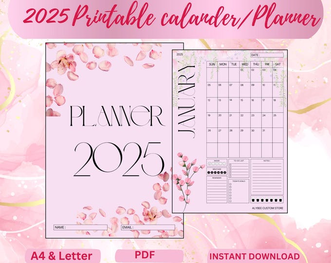 Printable 2025 Calendar, 2025 Monthly Planner,daily Weekly Monthly ...